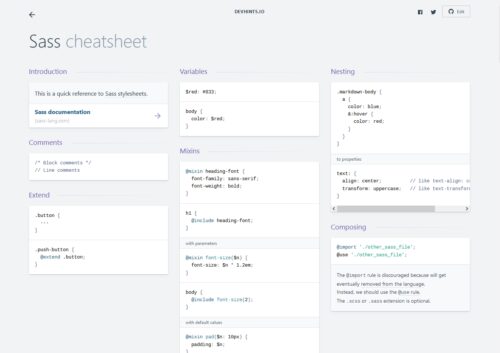Sass cheatsheet（サスチートシート） とは | ウェブクマさん！